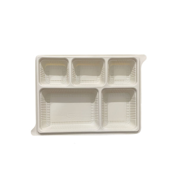 Biodegradable 5 Compartment Disposable Plates | Eco Tableware